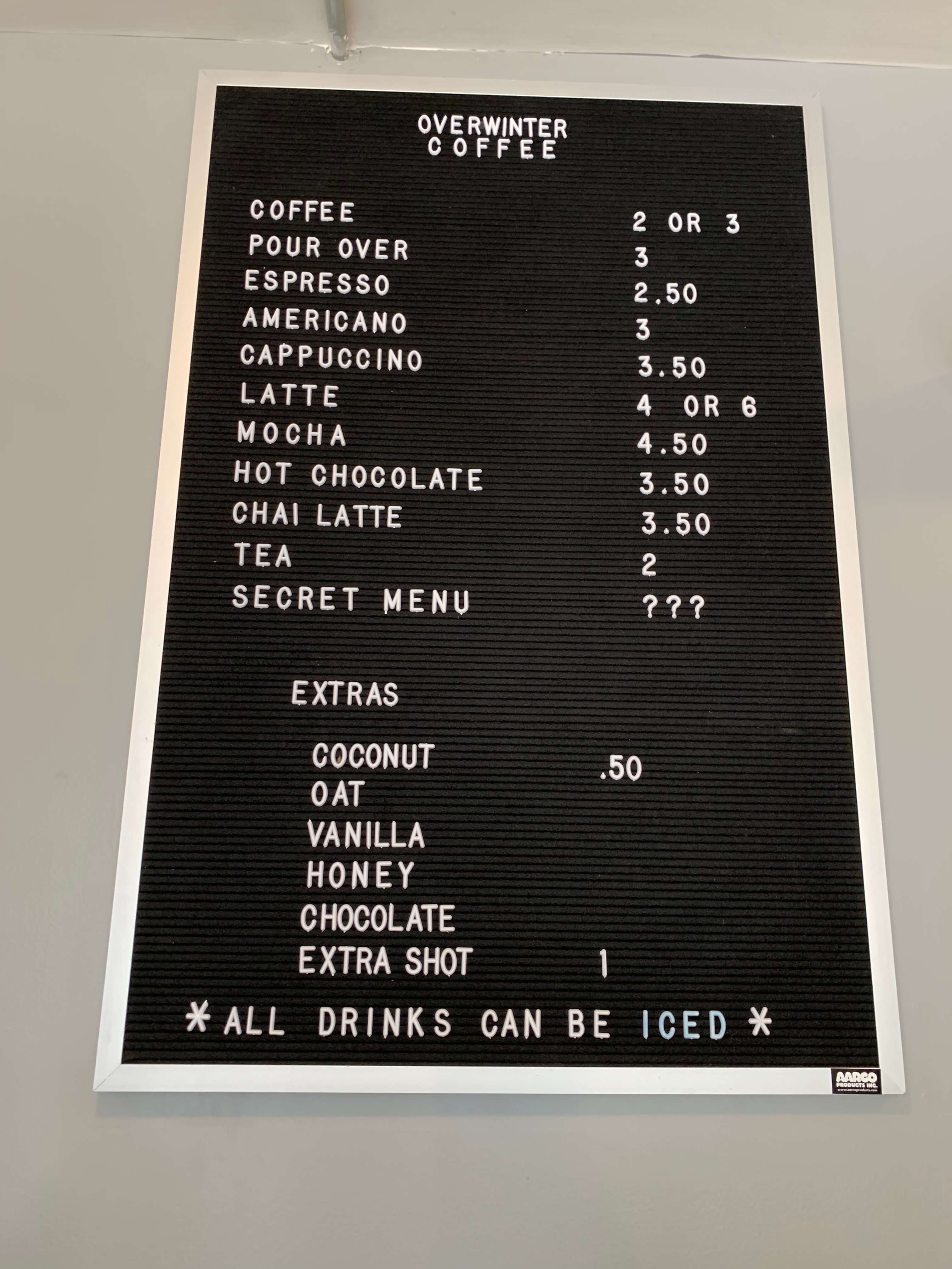 menu - coffee & espresso - buffalo, ny | overwinter coffee